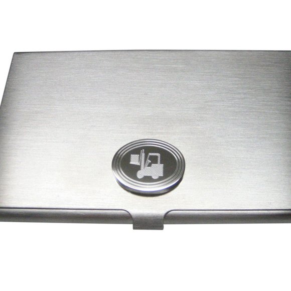 Kiola Designs | Accessories | Etched Oval Forklift Business Card Holder ...